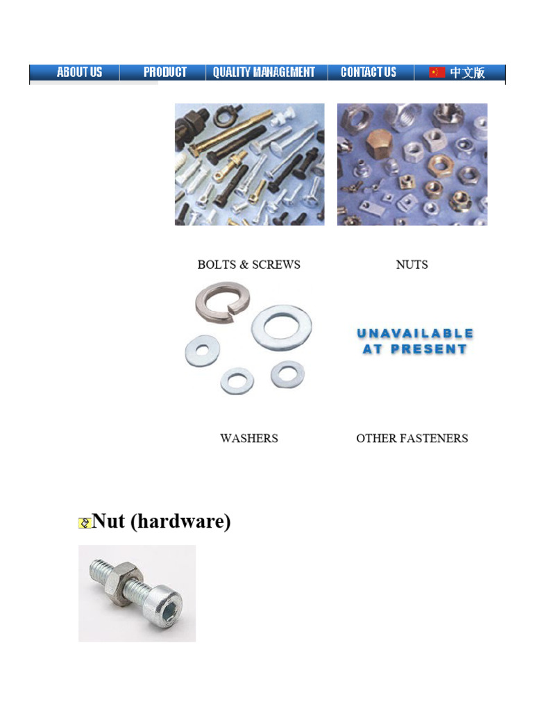 Nut (Hardware) : Bolts & Screws Nuts | PDF | Nut (Hardware) | Screw