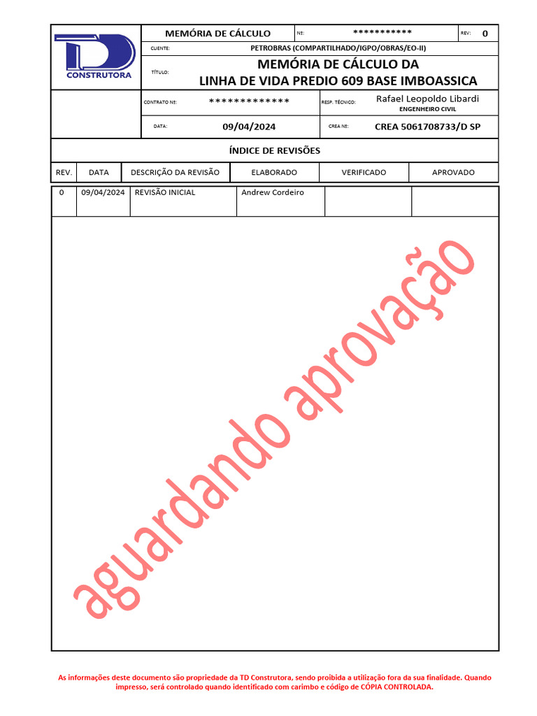 Projeto de Linha de Vida Predio 609 Imboassica PDF | PDF