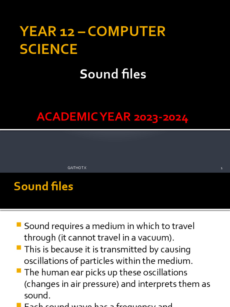 4-Year 12 - Computer Science - Sound Files | PDF | Sound | Frequency