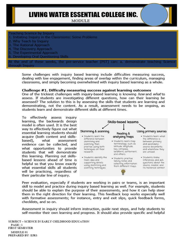 Science in Ece Week 3-4 | PDF | Inquiry Based Learning | Learning