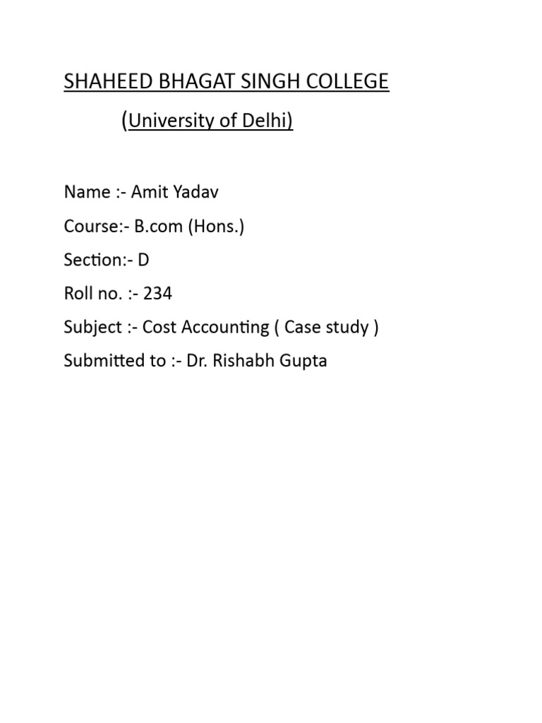 Cost Accounting Assignment No. 2 | PDF