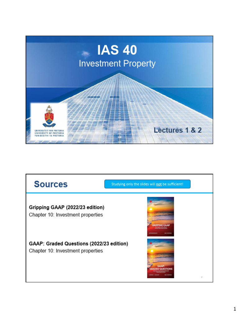 1a IAS 40 Investment Property Class Slides 2022 - Lecture 1 and 2 (Colour) | PDF | Fair Value ...