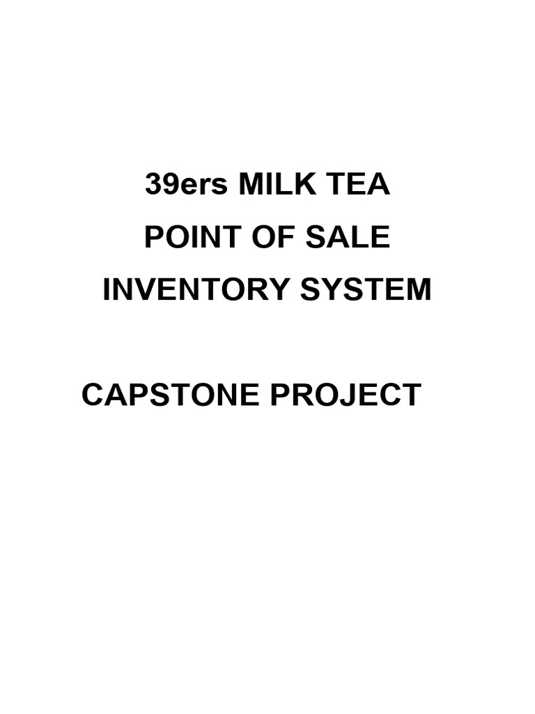 39ers Milk Tea Supply Inventory System | PDF | Point Of Sale | Inventory