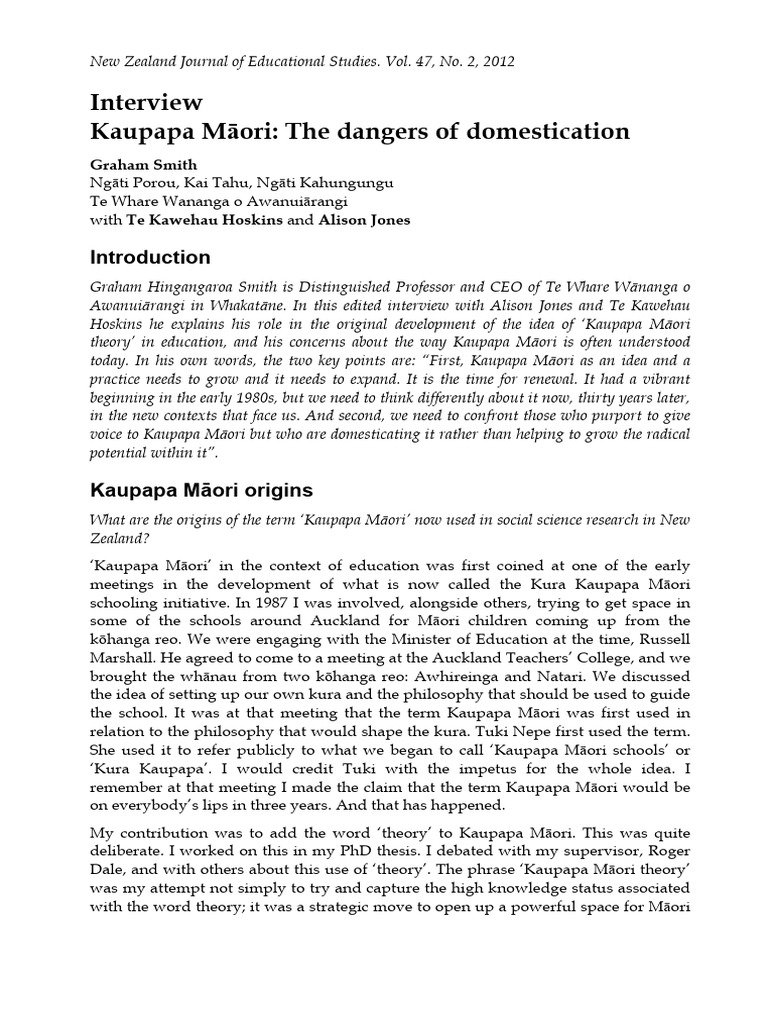 Kaupapa Māori Theory: Risks of Domestication | PDF | Māori