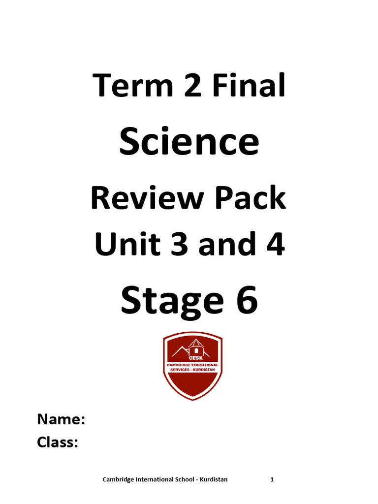 Stage 6 Science Term 2 Final Review Pack | PDF | Flowers | Flashlight