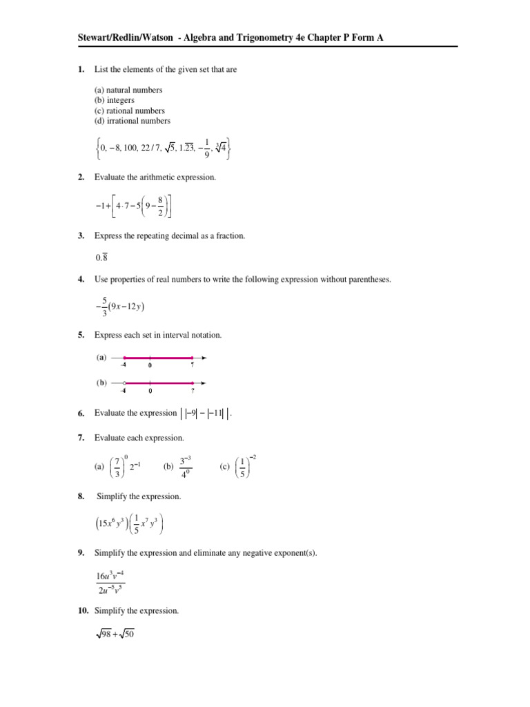 AT-4e Chapter P Forms | Download Free PDF | Numbers | Exponentiation