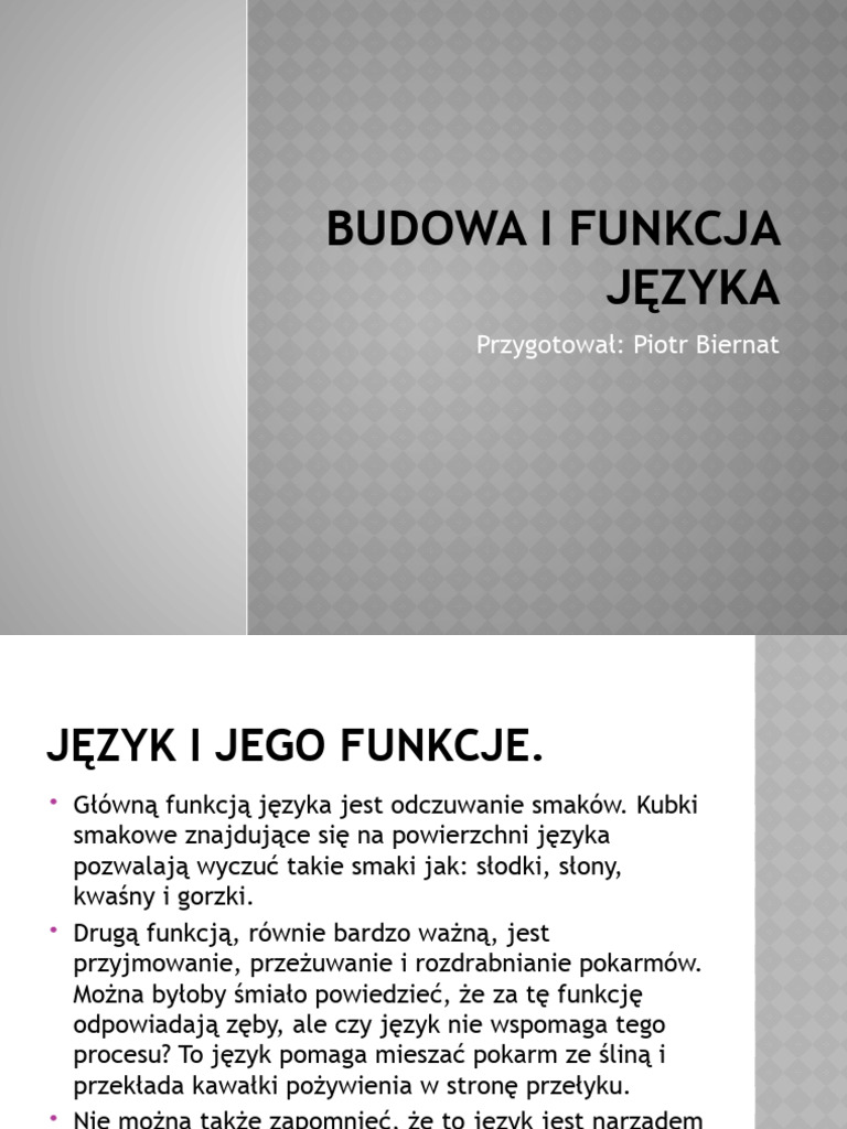 Budowa I Funkcje Języka. | PDF