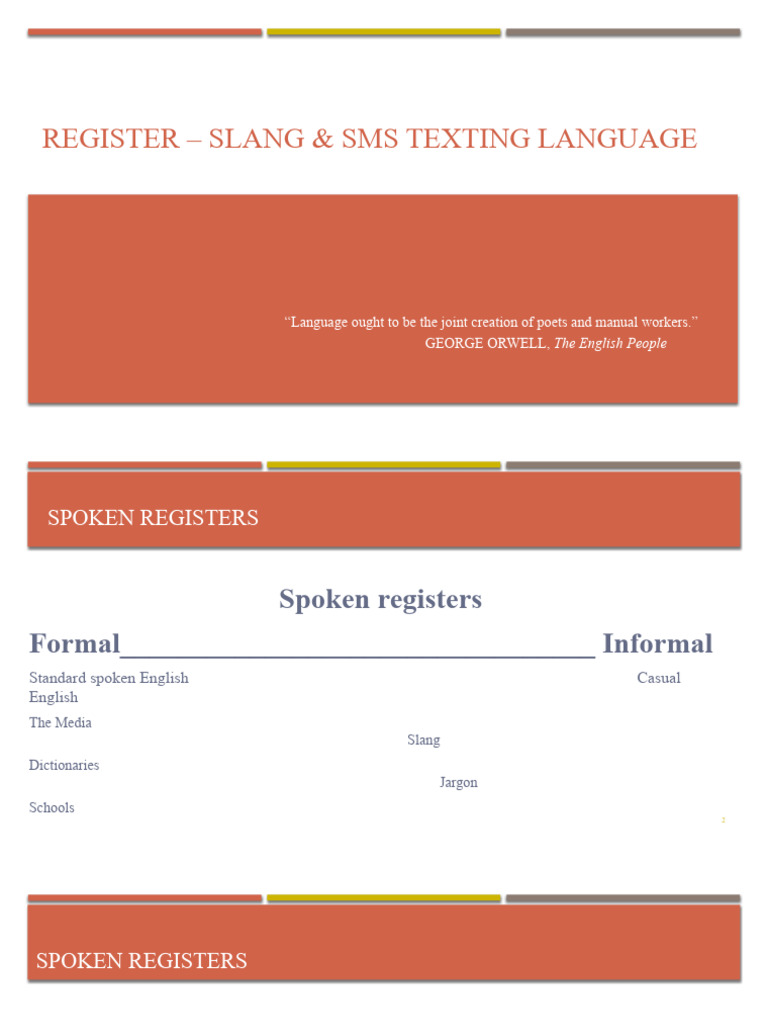 Register - Slang and SMS SP24 | PDF | Slang | English Language
