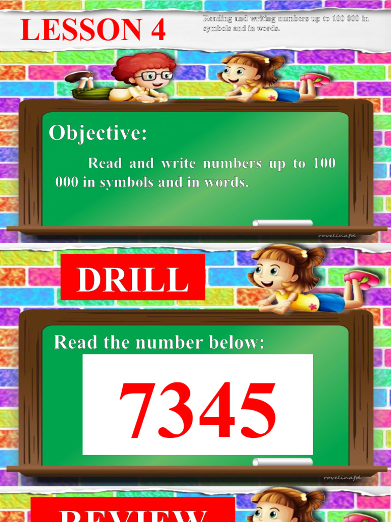 Lesson 4 Reading and Writing Numbers Up To 100 000 in Symbols and in ...