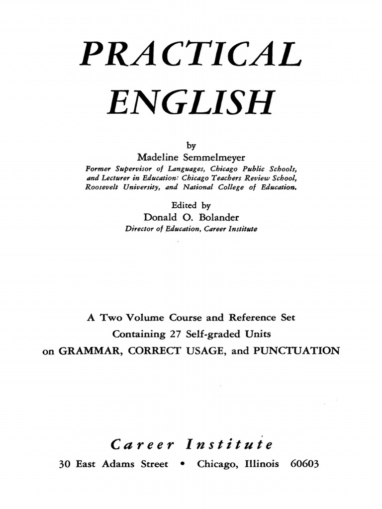Practical English (Madeline Semmelmeyer) (Z-Library) | PDF ...