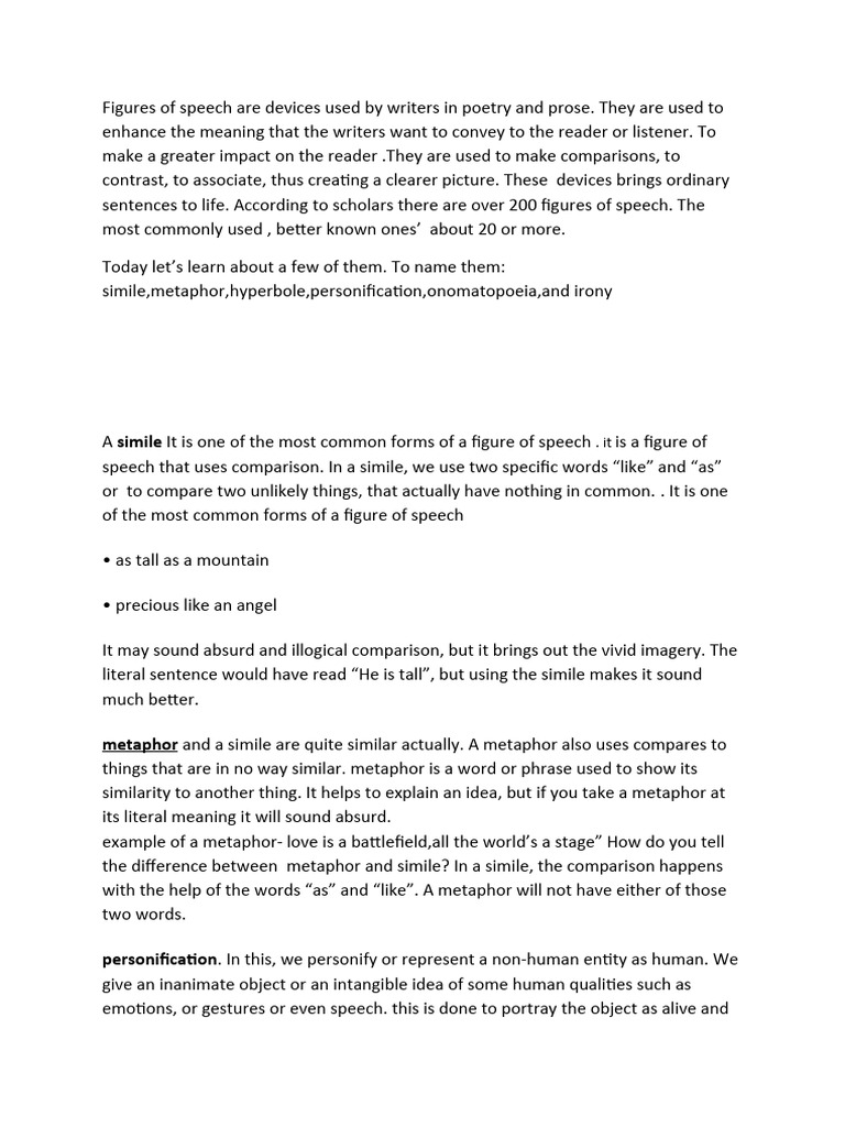Figures of Speech | PDF | Metaphor | Syntax