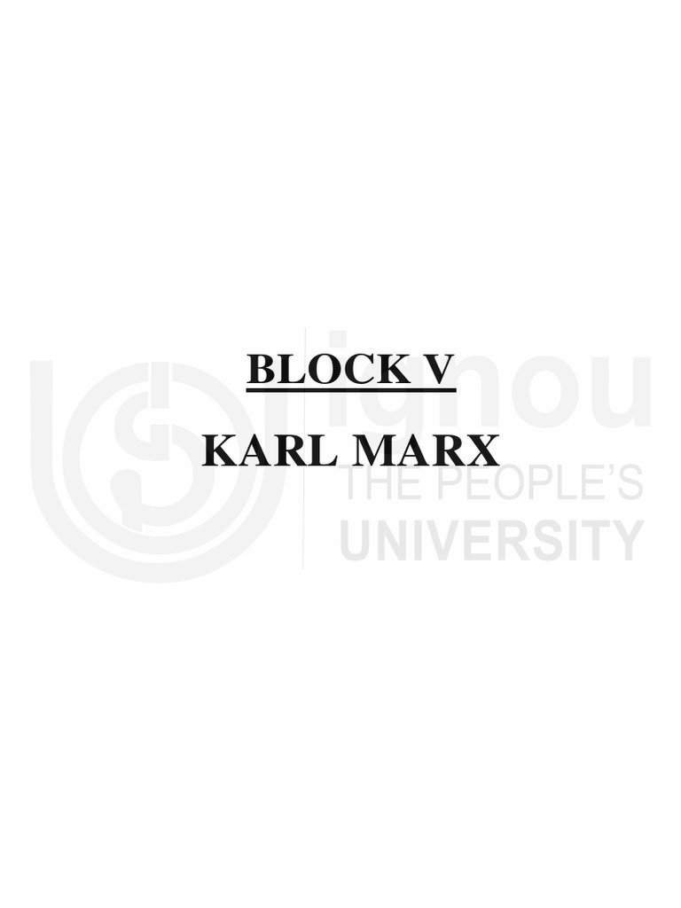 Block-5 | PDF | Marxism | Karl Marx