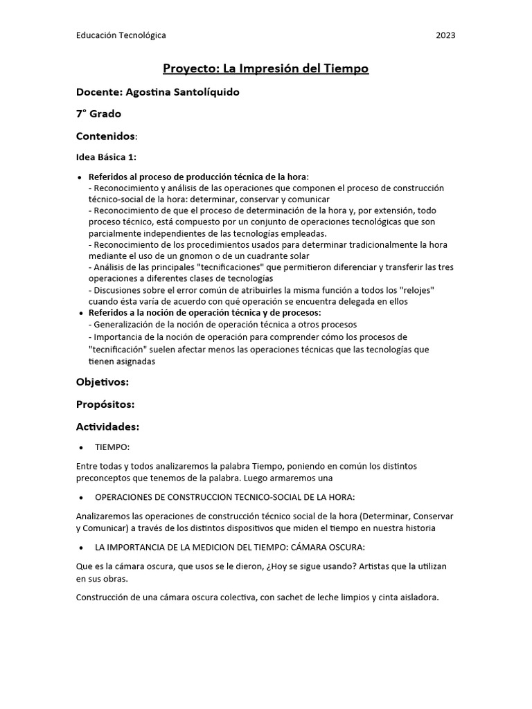 Proyecto Camara Estenopeica 7mo | PDF