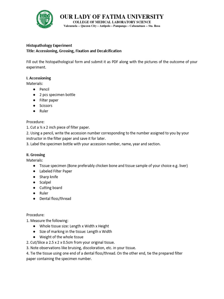 Histopathology Experiment Midterm | PDF | Pathology | Histopathology