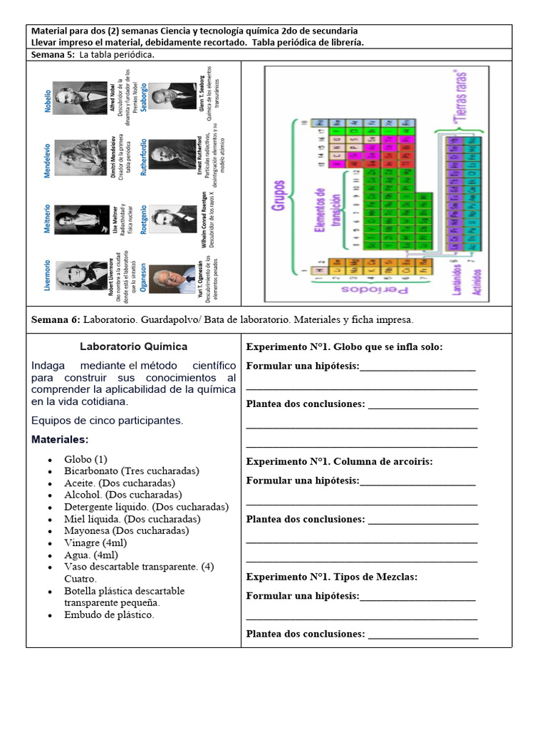Material Quimica 2do SEMANA 3 Y 4 | PDF