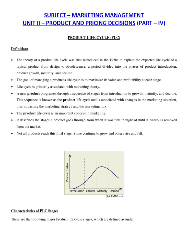 4) Product Life Cycle | PDF | Marketing | Product Lifecycle