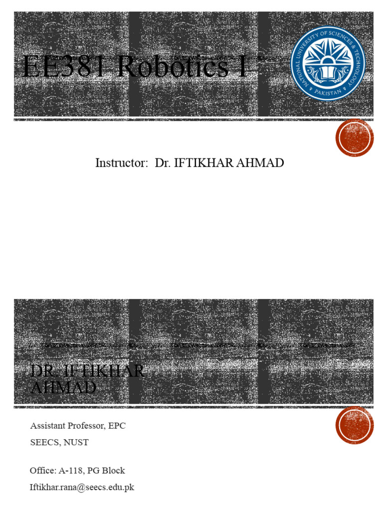 EE381 Lec1 Week1 | PDF | Robot | Robotics