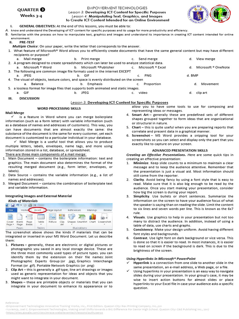 Q3 Wks 3 4 Empowerment Technologies Mam Dar | PDF | Graphics | Computing