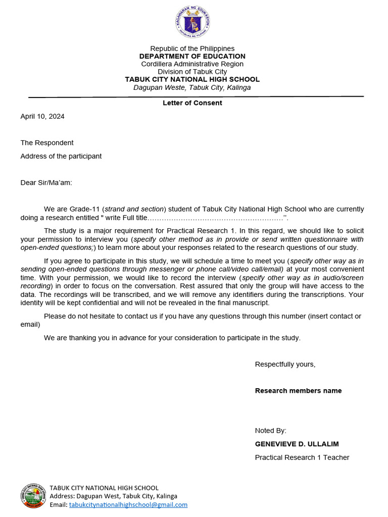 Consent Letter | PDF