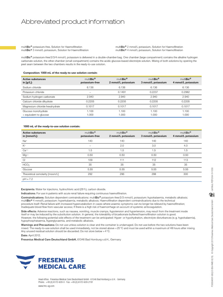 Abbreviated Prescribing Information - Multibic Solution RGB | PDF ...
