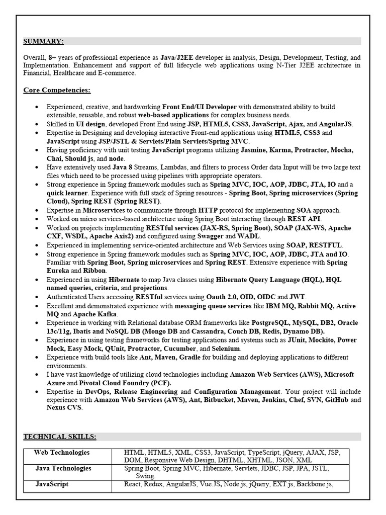 Anki Reddy Resume | Download Free PDF | Spring Framework | Web Service