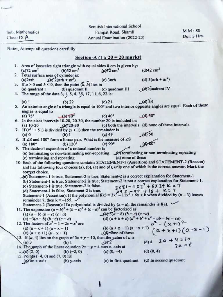 Last Year Math Paper | PDF | Cost Of Living | Angle