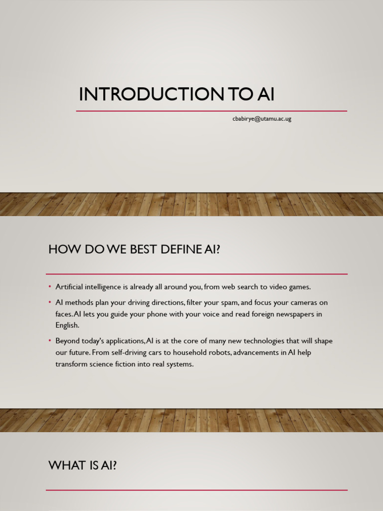 Lec1- AI Introduction | PDF | Artificial Intelligence | Intelligence (AI) & Semantics