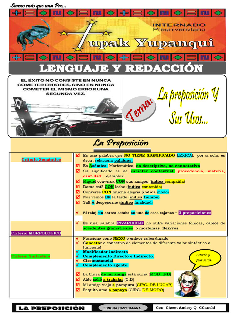 RESUELTO TUPAK Preposicion - 2020 | PDF | Preposición y Postposición | Palabra