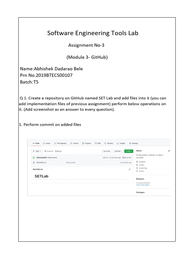 GitHub Operations Lab Assignment Guide | PDF | Software Repository | Version Control