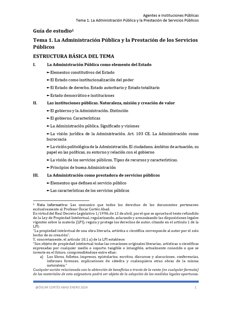 GuÃ A de Estudio Del Tema 1 | PDF | Ciencias Políticas | Gobierno