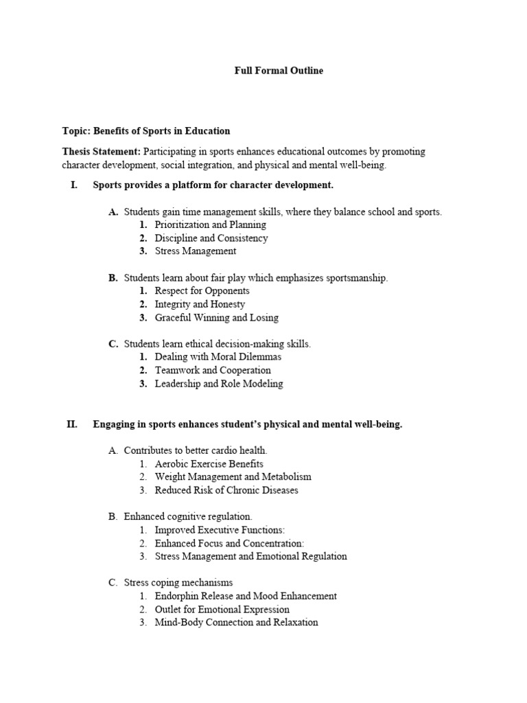 Full Formal Outline | PDF | Mental Health | Leadership