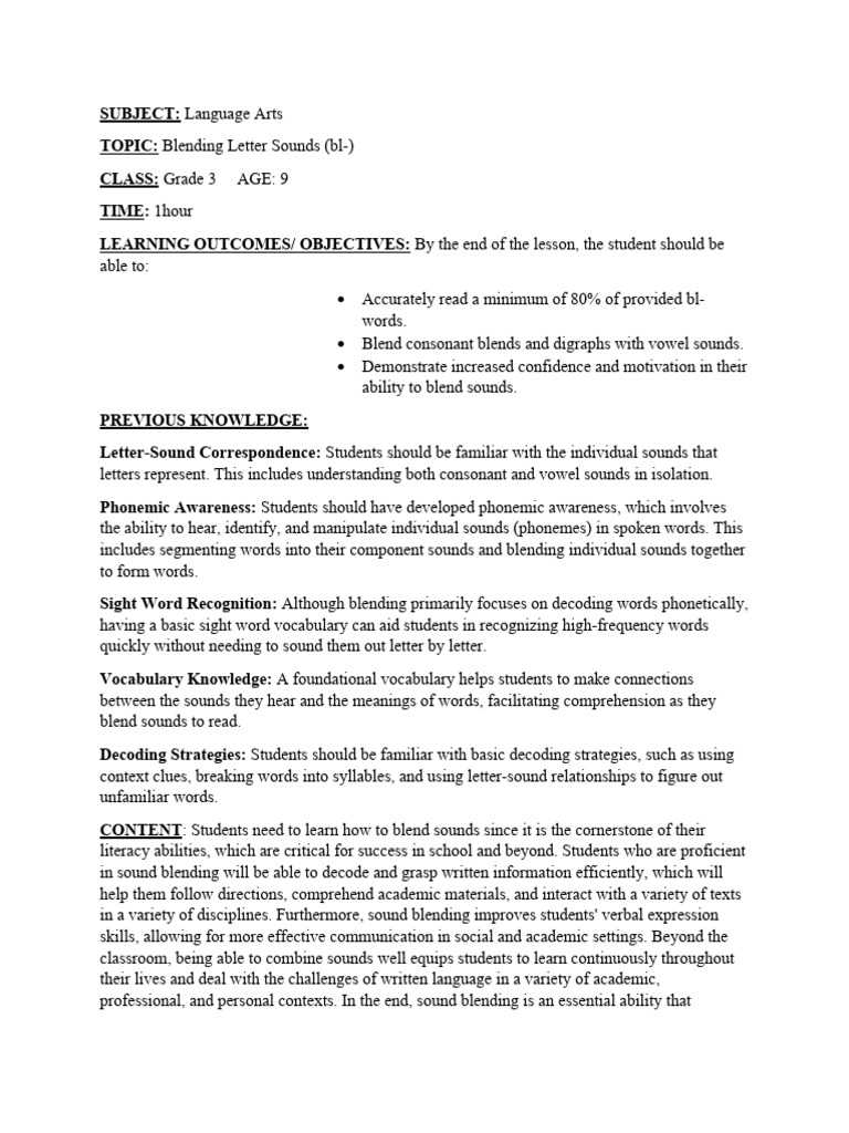 LIT Lesson Plan 2 | PDF | Phonics | Reading Comprehension