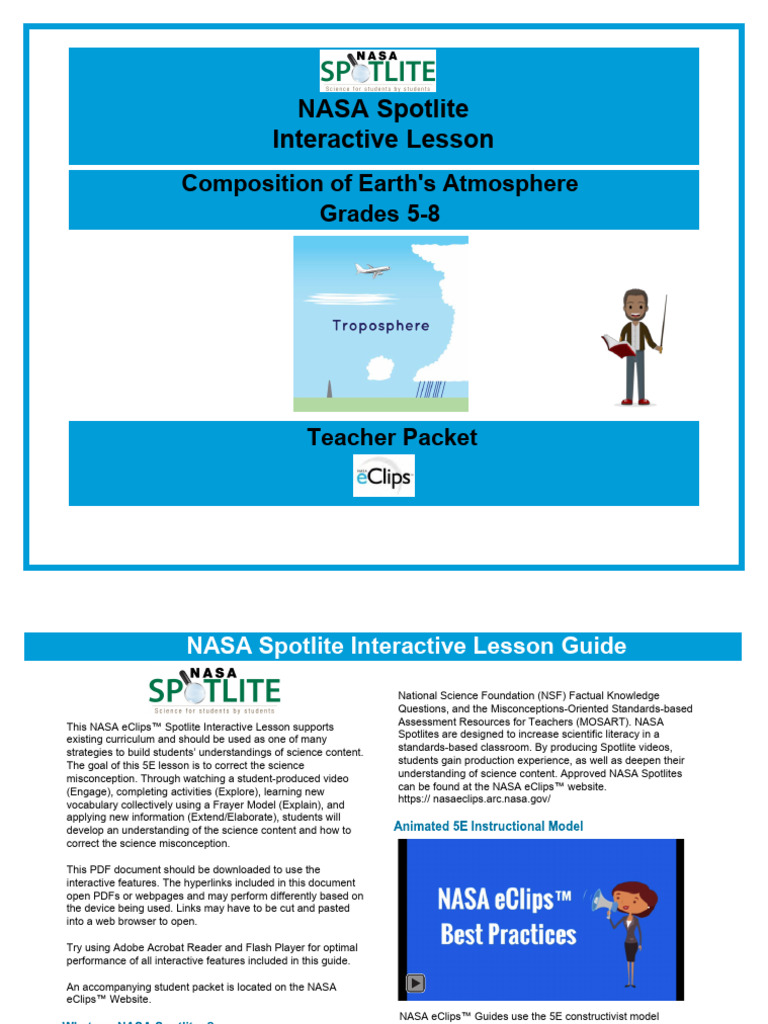 Nasa Spotlite Composition of Earth's Atmosphere Interactive Lesson ...