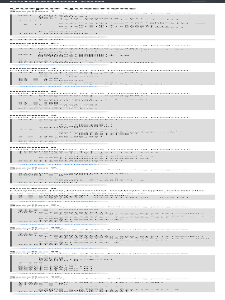 Find the Output of the Following Program in Python | PDF