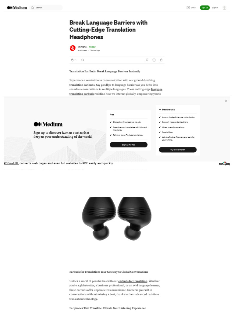 Break Language Barriers With Cutting-Edge Translation Headphones | PDF ...