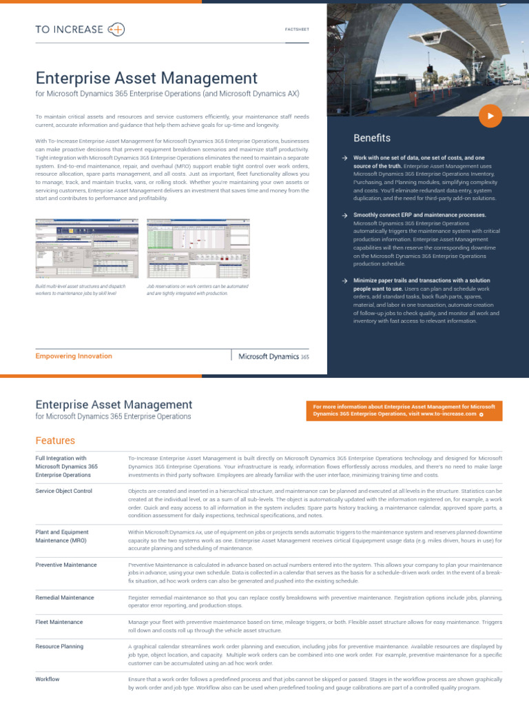 Enterprise-Asset-Management-in-AEC-for-Microsoft-Dynamics-365-Factsheet | PDF | Asset Management ...