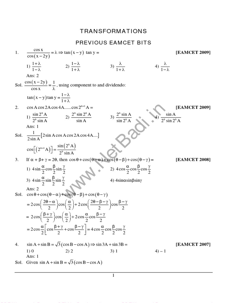 Transformations | Download Free PDF | Mathematical Physics