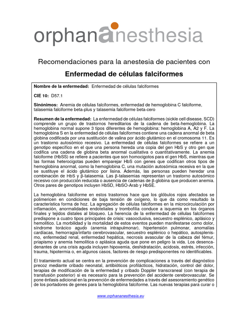 Enfermedad de Celulas Falciformes ES | PDF | Medicina CLINICA | Especialidades Medicas