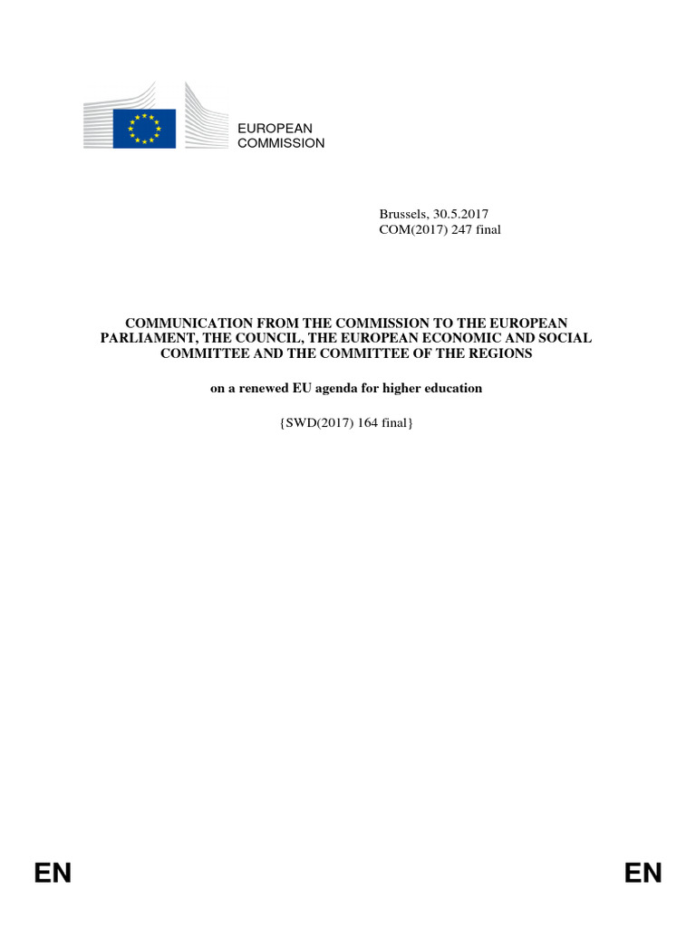 Renewed EU Agenda for Higher Education | PDF | Business