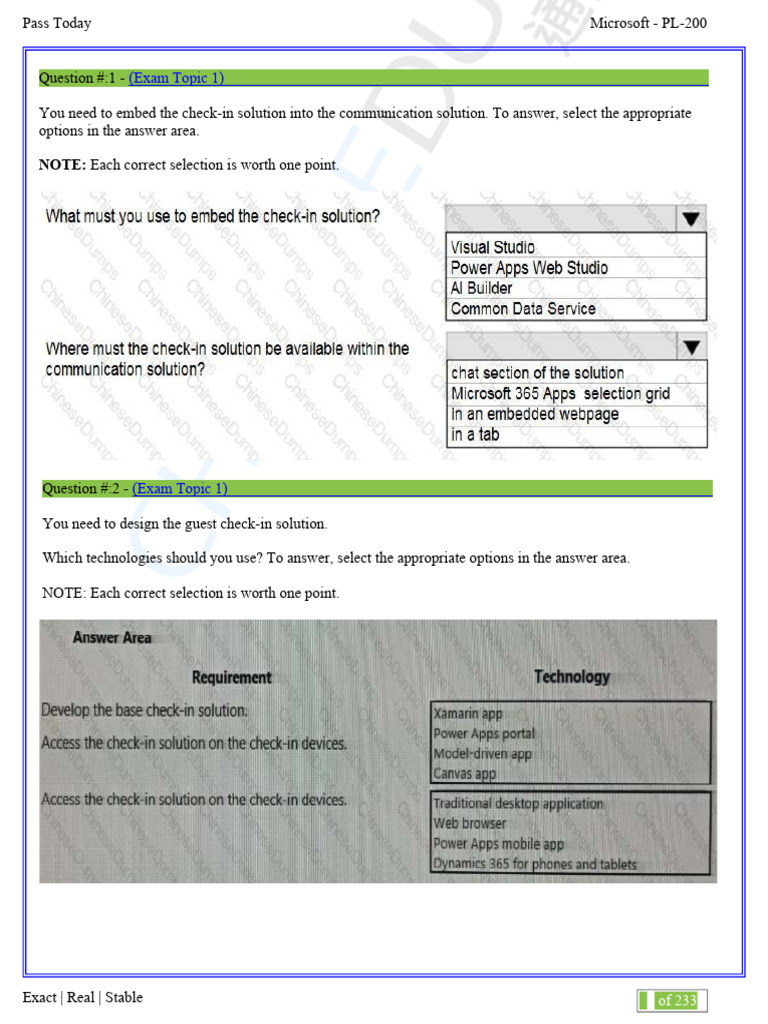 1 - PL 200 Exam Dumps | PDF | Mobile App | Java Script