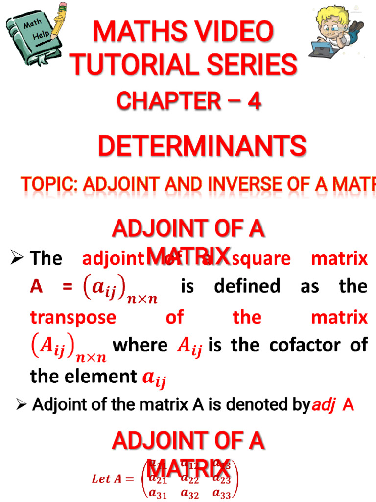 4.5 Adjoint and Inverse of A Matrix | PDF | Matrix (Mathematics ...