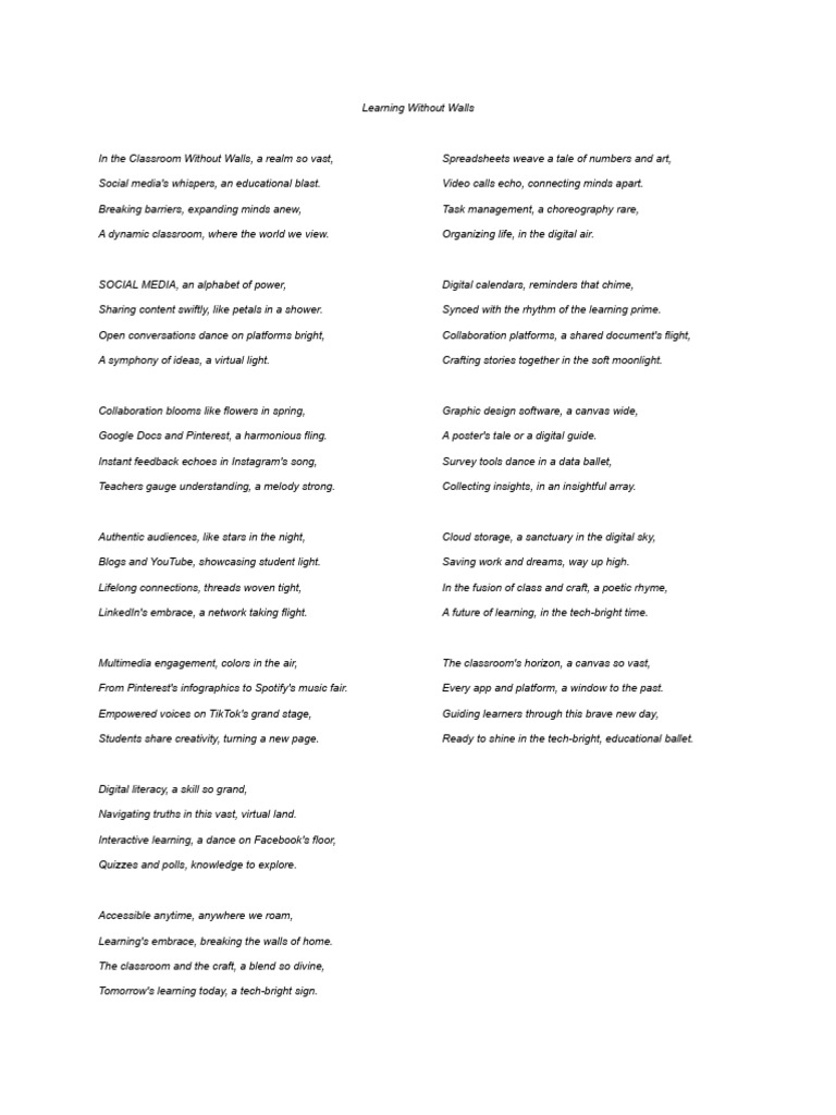 Poem | PDF | Social Media | Popular Culture & Media Studies
