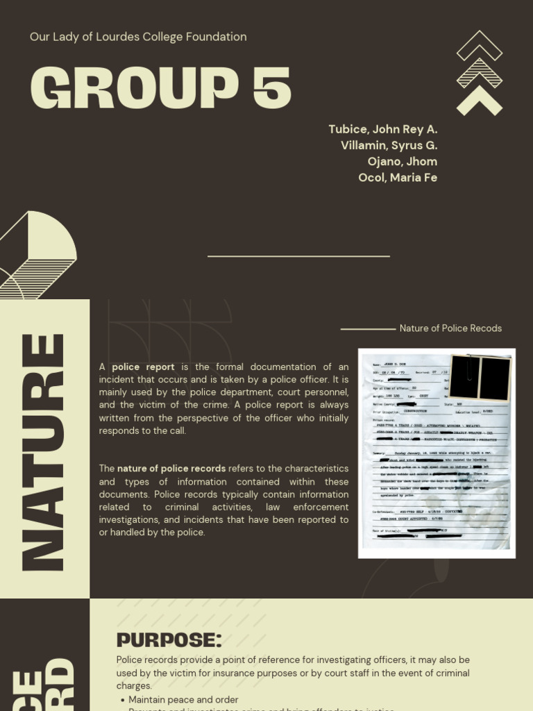 Group 5 Police Records | PDF | Police | Arrest