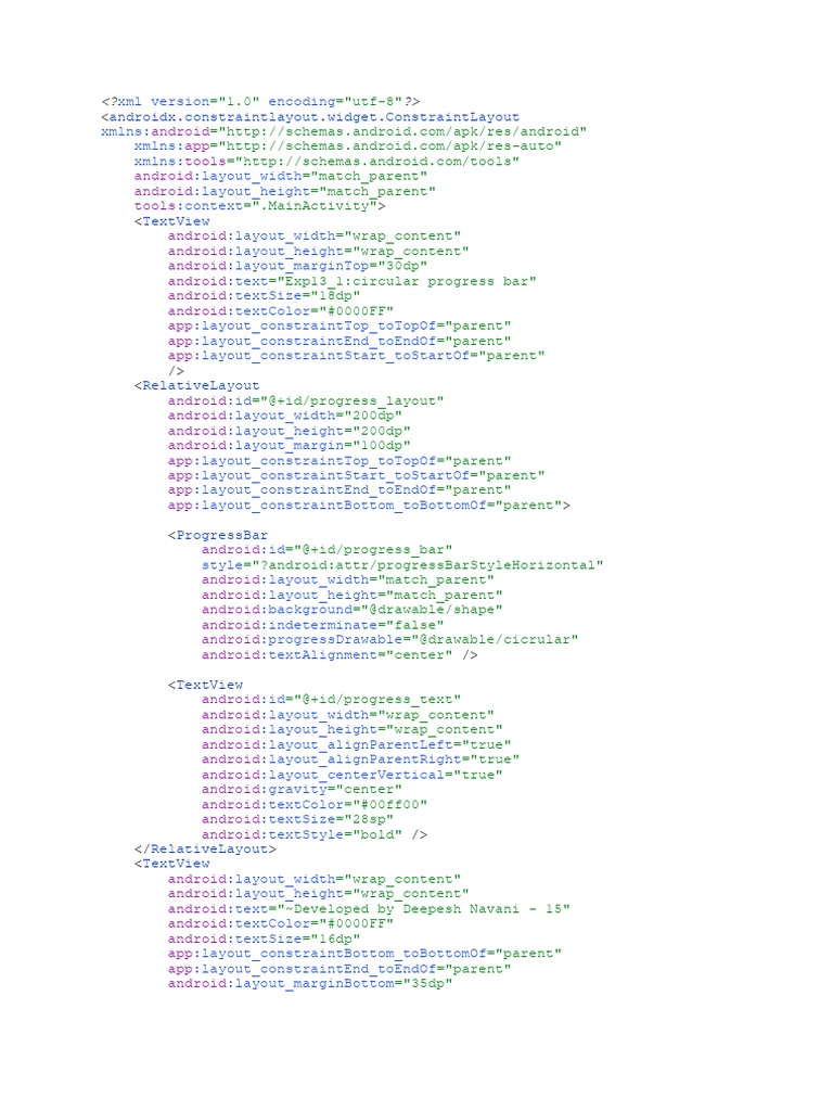 Mad Exp13 Deepesh | PDF | Android (Operating System) | Mobile Computers