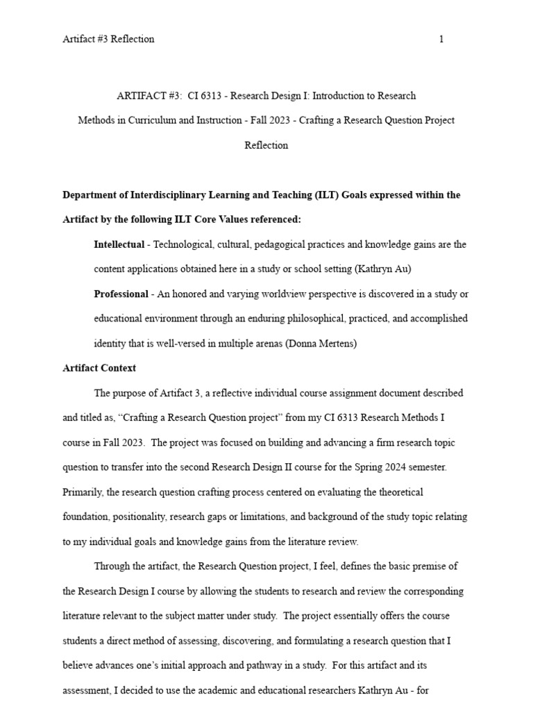 Aritfact 3 Reflection Ilt 5003-Principles of Ilt-Fall 2018 - Reflection Module 3 1 | PDF ...