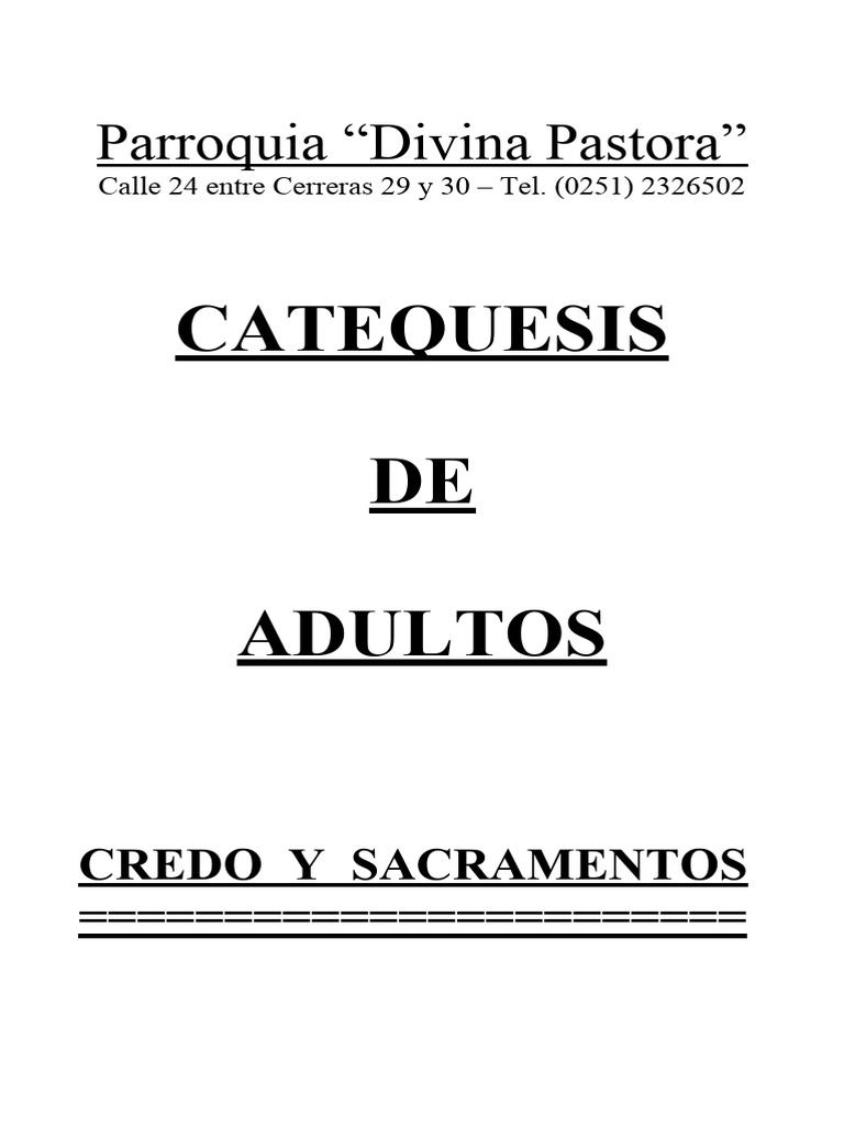 Catequesis de Adultos - Credo y Sacramentos | PDF | Jesús | La ...