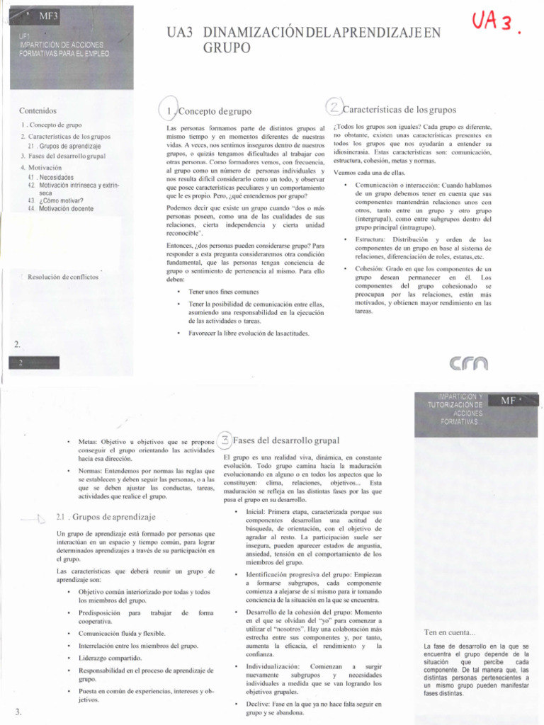 UA - 3 - Dinamización Del Aprendizaje en FPE | PDF