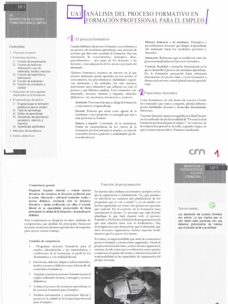 UA - 1 - Análisis Del Proceso Formativo en FPE | PDF