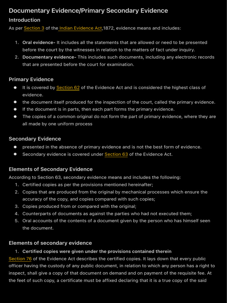 Primary vs. Secondary Evidence Explained | PDF | Evidence | Evidence (Law)
