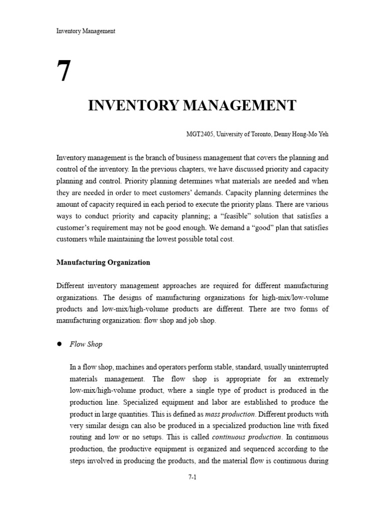 Inventory Management | PDF | Inventory | Production And Manufacturing